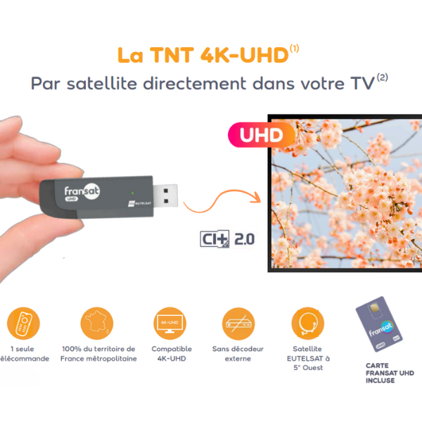 Clé TV FRANSAT UHD Servimat 2.0 avec carte intégrée