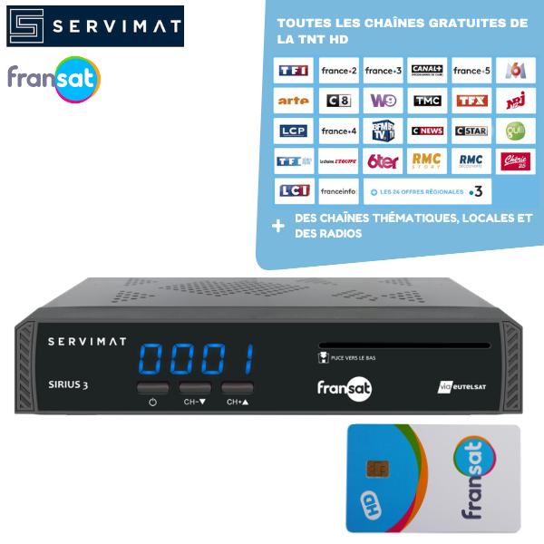Receptor satelite Servimat Sirius 3 FRANSAT HD